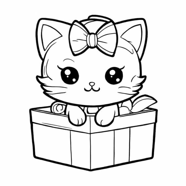 Télécharger Page de coloriage avec un chat mignon Pages de coloriage En ...