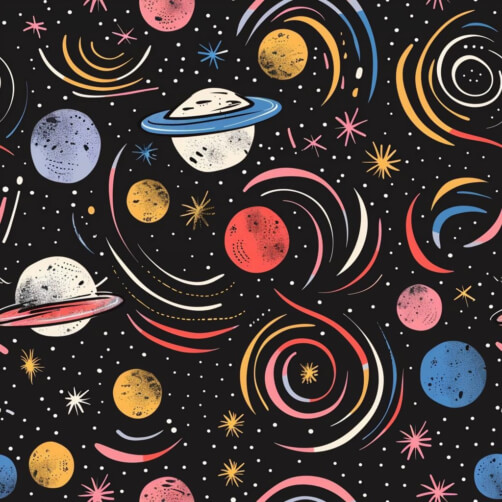 Download Seamless Space Pattern with Planets and Stars Patterns Online ...