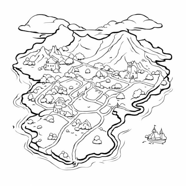 Download Black and White Island Coloring Page Coloring pages Online ...