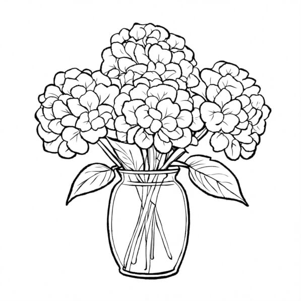 Download Educational Coloring Page: Flowers in a Vase Coloring pages ...