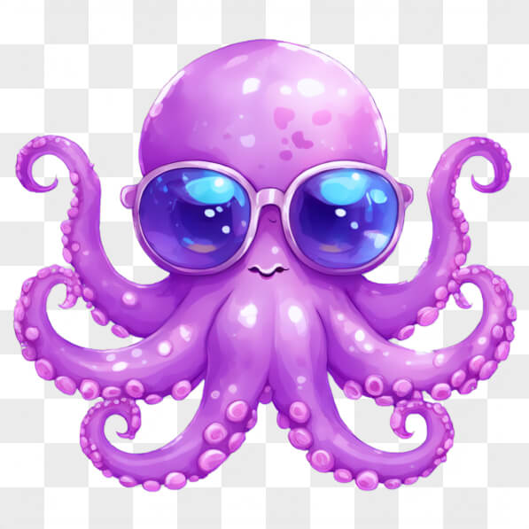 Download Kawaii Purple Octopus with Sunglasses Kawaii Online - Creative ...