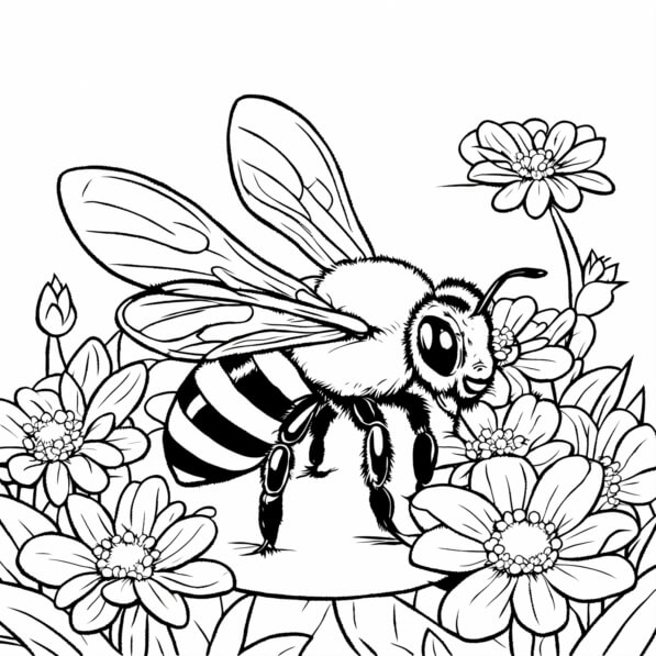 Download Educational Bee Coloring Page Coloring pages Online - Creative ...
