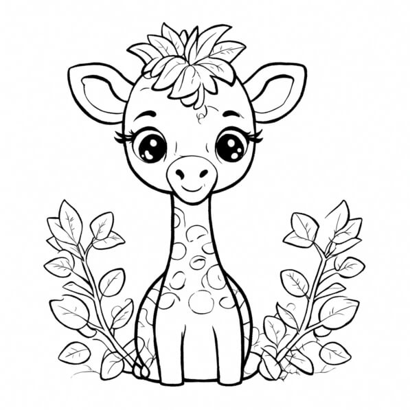 Download Cute Baby Giraffe Coloring Page Coloring pages Online ...