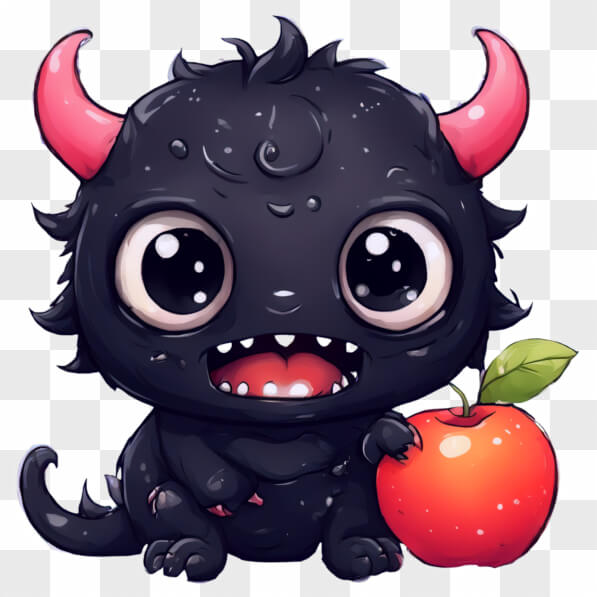 Download Kawaii Demon Cartoon with Apple Kawaii Online - Creative Fabrica