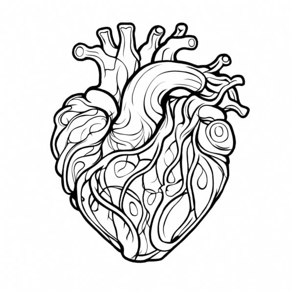 Download Educational Human Heart Anatomy Image Coloring Pages Online Creative Fabrica