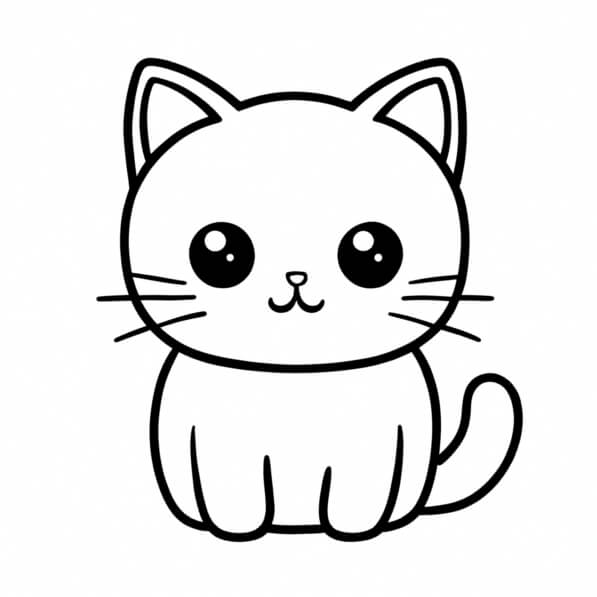 Download Easy Cat Coloring Page Coloring pages Online - Creative Fabrica