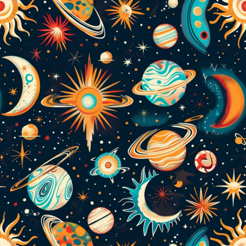 Download Seamless Space Pattern with Planets and Stars Patterns Online ...