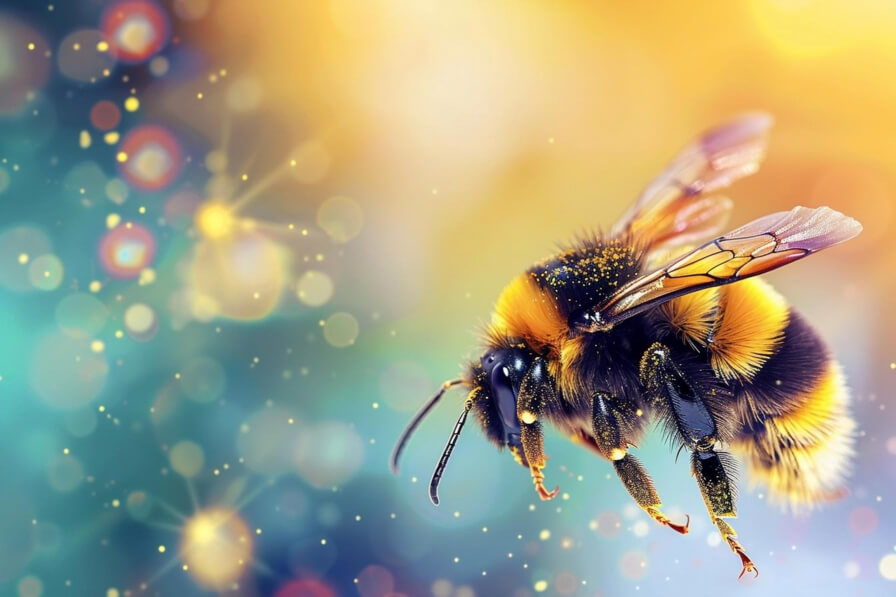Download Bee in Flight with Colorful Lights Backgrounds Online ...