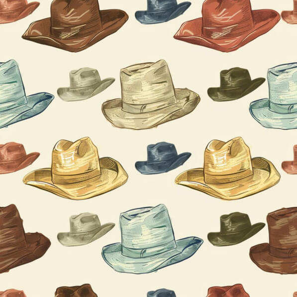Download Colorful Cowboy Hat Pattern Patterns Online - Creative Fabrica
