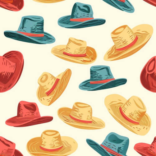 Download Colorful Cowboy Hat Pattern Patterns Online - Creative Fabrica