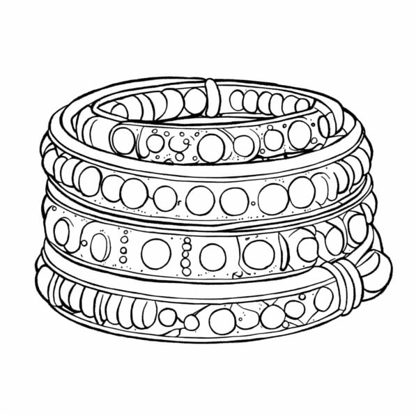 Download Stack of Bracelets with Dots Coloring pages Online - Creative ...