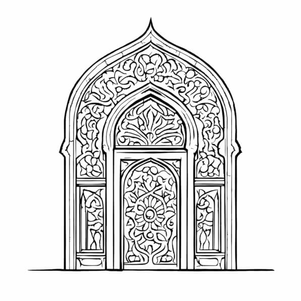 Télécharger Dessin complexe d'une porte ornée Pages de coloriage En ...