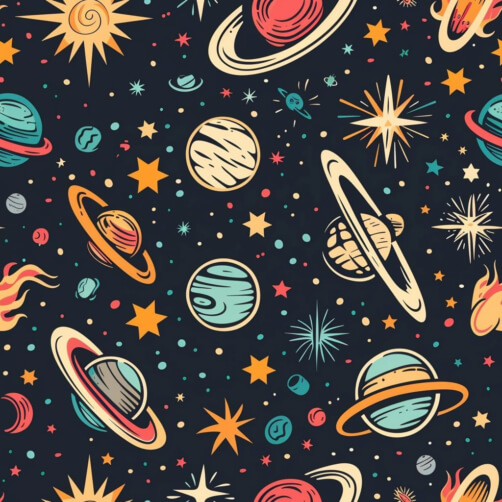 Download Seamless Space Pattern with Planets and Stars Patterns Online ...