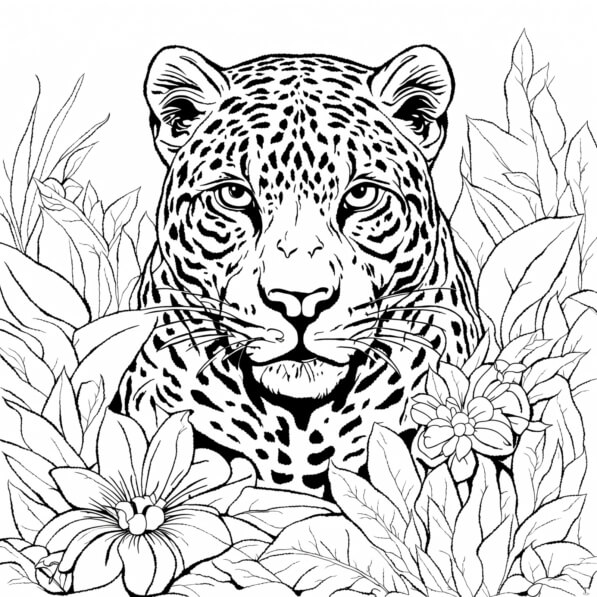 Download Leopard in the Jungle Coloring Page Coloring pages Online ...