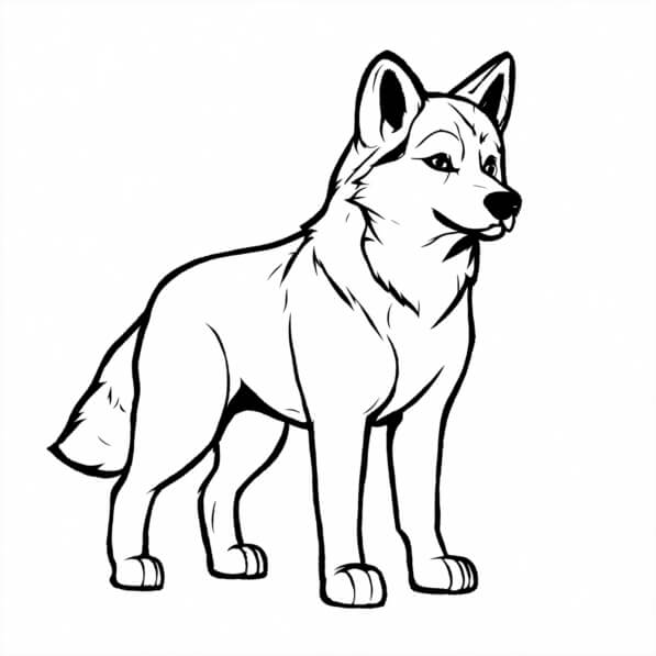 Download Arctic Wolf Dog Drawing Coloring pages Online - Creative Fabrica