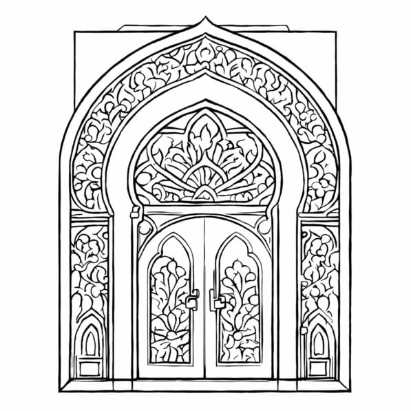 Télécharger Dessin de porte ornée Pages de coloriage En Ligne ...