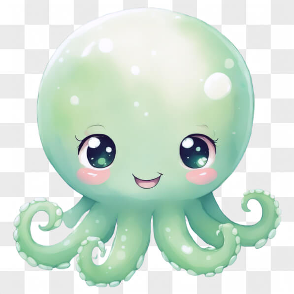 Download Kawaii Green Octopus Illustration Kawaii Online - Creative Fabrica