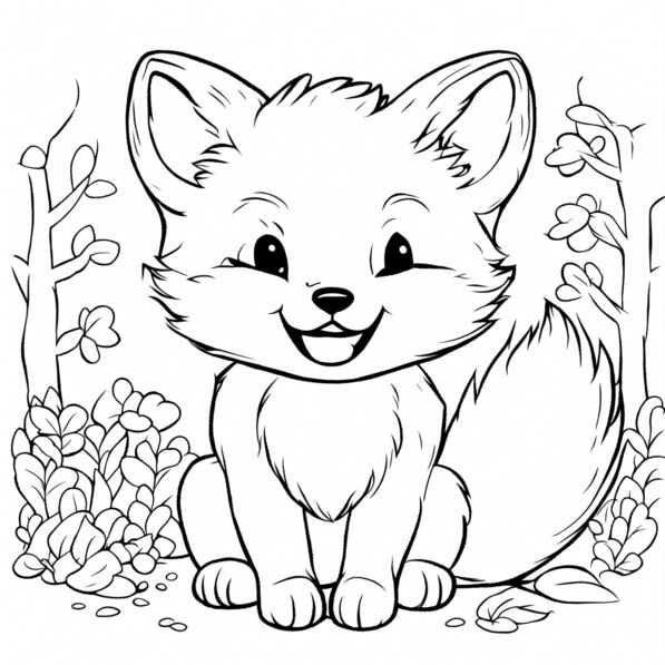 Download Cute Fox Coloring Page for Toddlers and Preschoolers Coloring ...