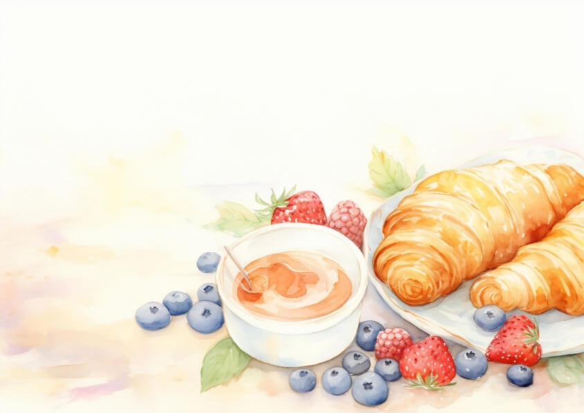 Download Watercolor Painting of Breakfast Scene Backgrounds Online ...