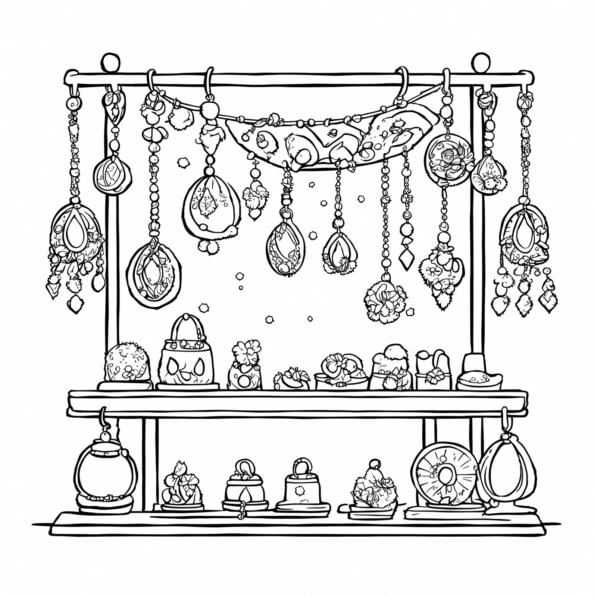 Download Coloring Page with Jewelry and Ornaments Coloring pages Online ...