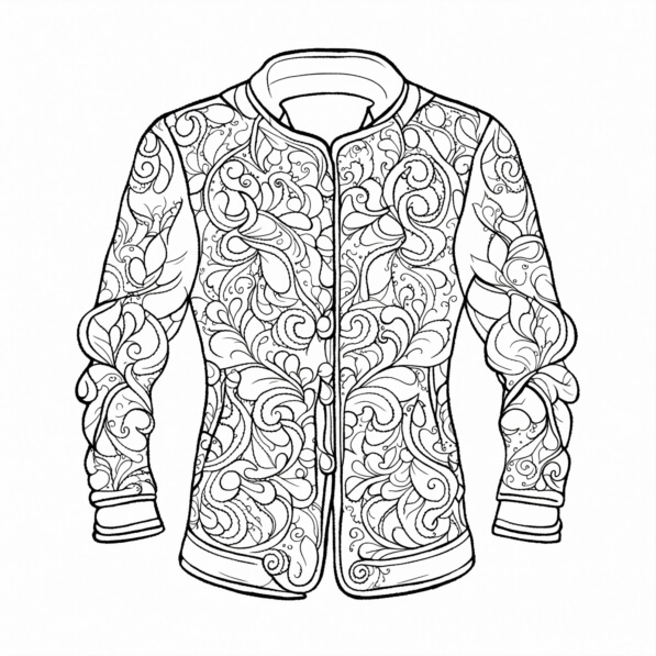 Download Floral Pattern Jacket Coloring pages Online - Creative Fabrica