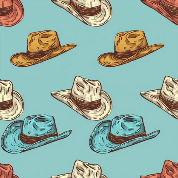 Download Colorful Cowboy Hat Pattern Patterns Online - Creative Fabrica