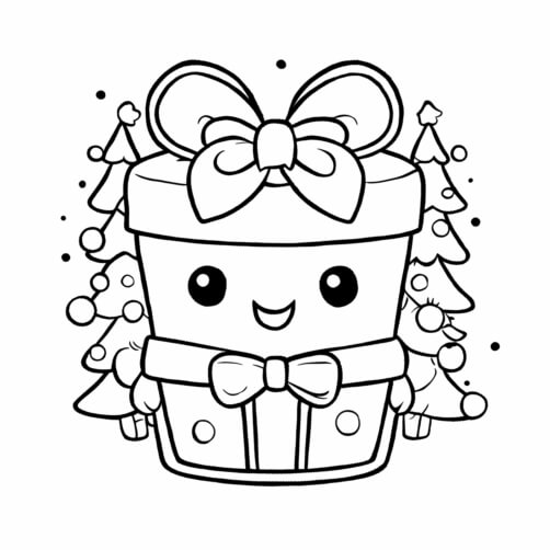 Download Kawaii Gift Box Coloring Page Coloring pages Online - Creative ...