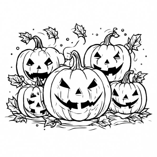 Download Black and White Pumpkins Coloring Page Coloring pages Online ...
