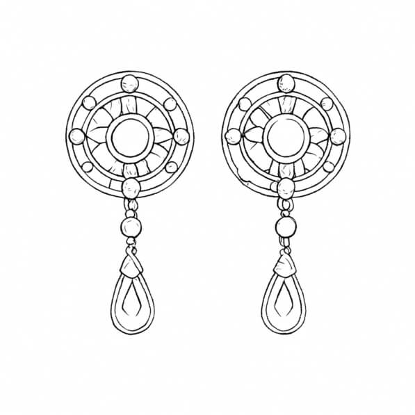 Download Stylish Circular Earrings Drawing Coloring pages Online ...