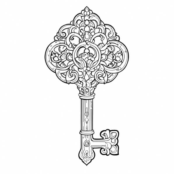Download Intricate Ornate Key Coloring Page Coloring pages Online ...