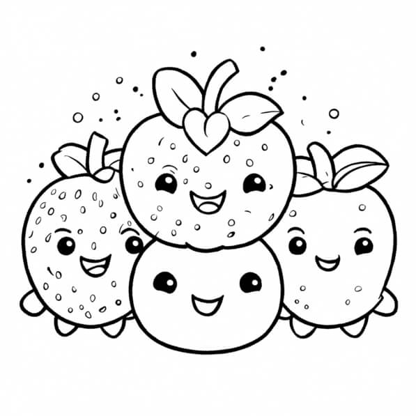 Download Cute Fruit Coloring Pages for Kids Coloring pages Online ...