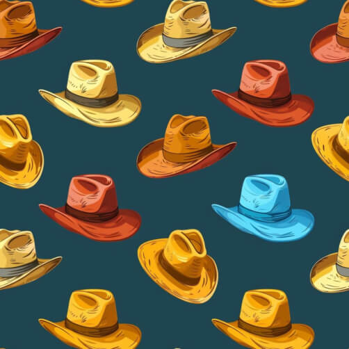 Download Colorful Cowboy Hat Pattern Patterns Online - Creative Fabrica