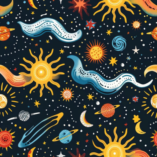 Download Seamless Space Pattern with Planets and Stars Patterns Online ...