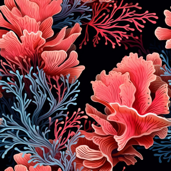 Download Seamless Coral Pattern on Black Background Patterns Online ...