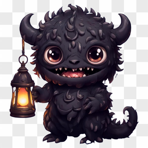 Download Kawaii: Cute Monster with Illuminated Lantern Kawaii Online ...