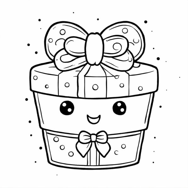Download Kawaii Gift Box Coloring Page Coloring pages Online - Creative ...