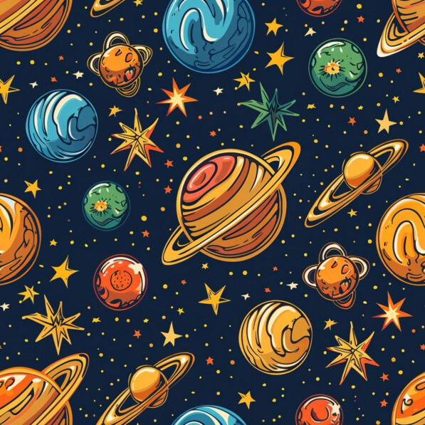 Download Colorful Planets and Stars Seamless Pattern Patterns Online ...