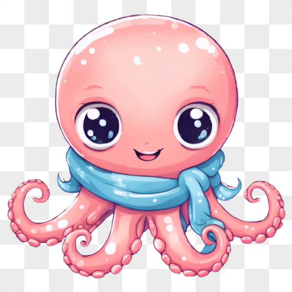Download Kawaii Pink Octopus with Blue Scarf Kawaii Online - Creative ...