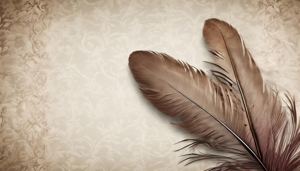 Download Brown Feather on Ornate Floral Background Backgrounds Online ...