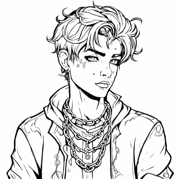 Download Man with Chains Coloring Page Coloring pages Online - Creative ...