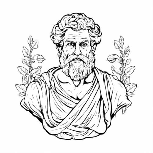 Download Black and White Drawing of Ancient Greek Man Coloring pages ...