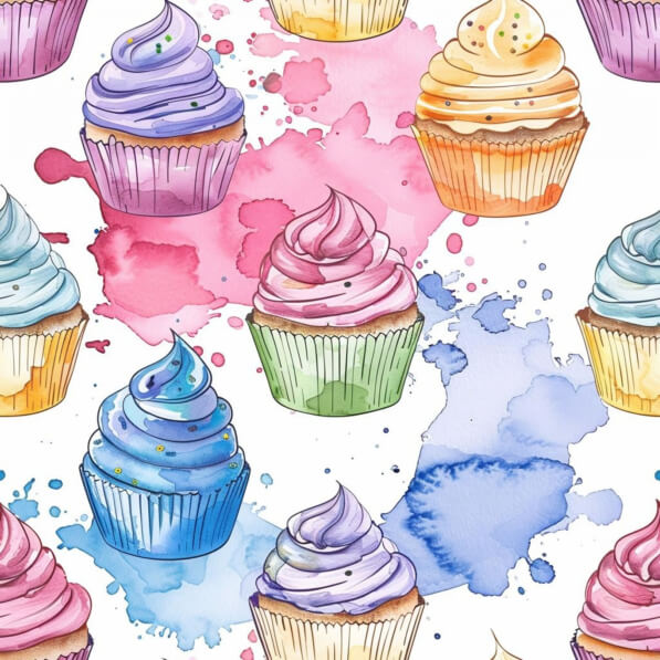 Download Colorful Cupcake Pattern Patterns Online - Creative Fabrica