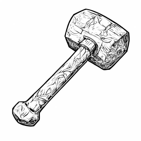 Download Black and White Hammer Drawing Coloring pages Online ...