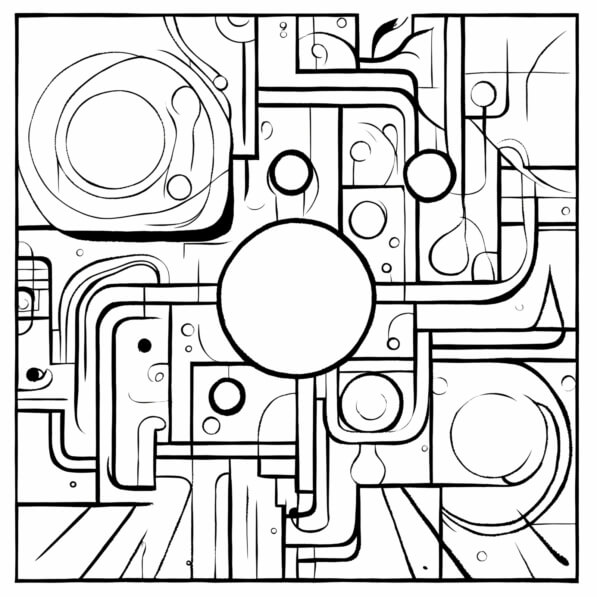 Download Abstract Design with Circles and Squares Coloring pages Online ...
