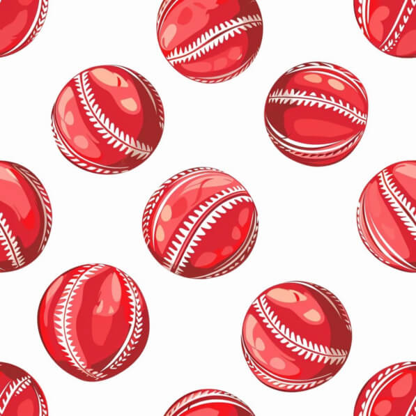 Download Seamless Pattern of Red Cricket Balls on White Background ...