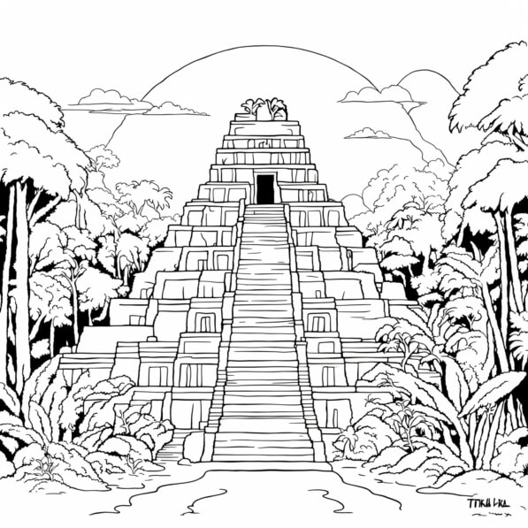 Download Ancient Pyramid Coloring Page in Jungle Coloring pages Online ...