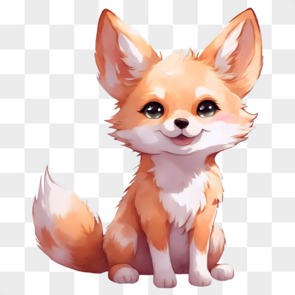 Download Kawaii Image: Cute Orange Fox Looking Up Kawaii Online ...
