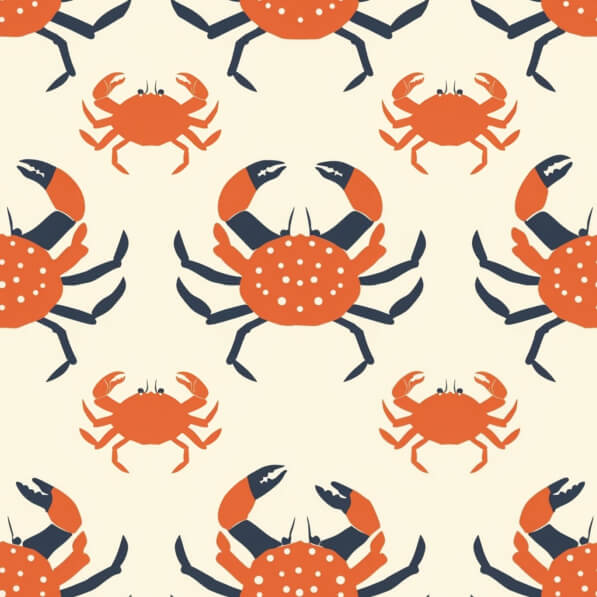 Download Seamless Crab Pattern on Beige Background Patterns Online ...