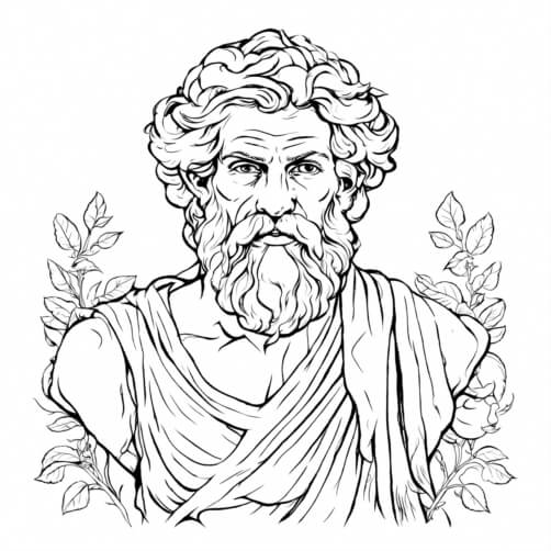 Download Black and White Drawing of Ancient Greek Man Coloring pages ...