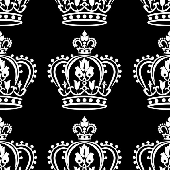 Download White Crowns Pattern on Black Background Patterns Online ...